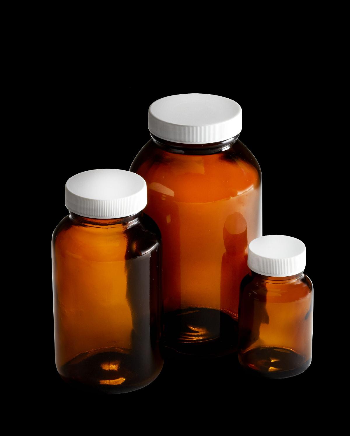 ValuLine Amber Wide Packer Bottles with PP F217/PTFE Lined Cap | Medline