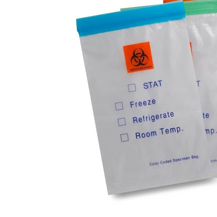 RD Plastics Color Coded-Top 3-Wall Biohazard Specimen Transport Bags ...