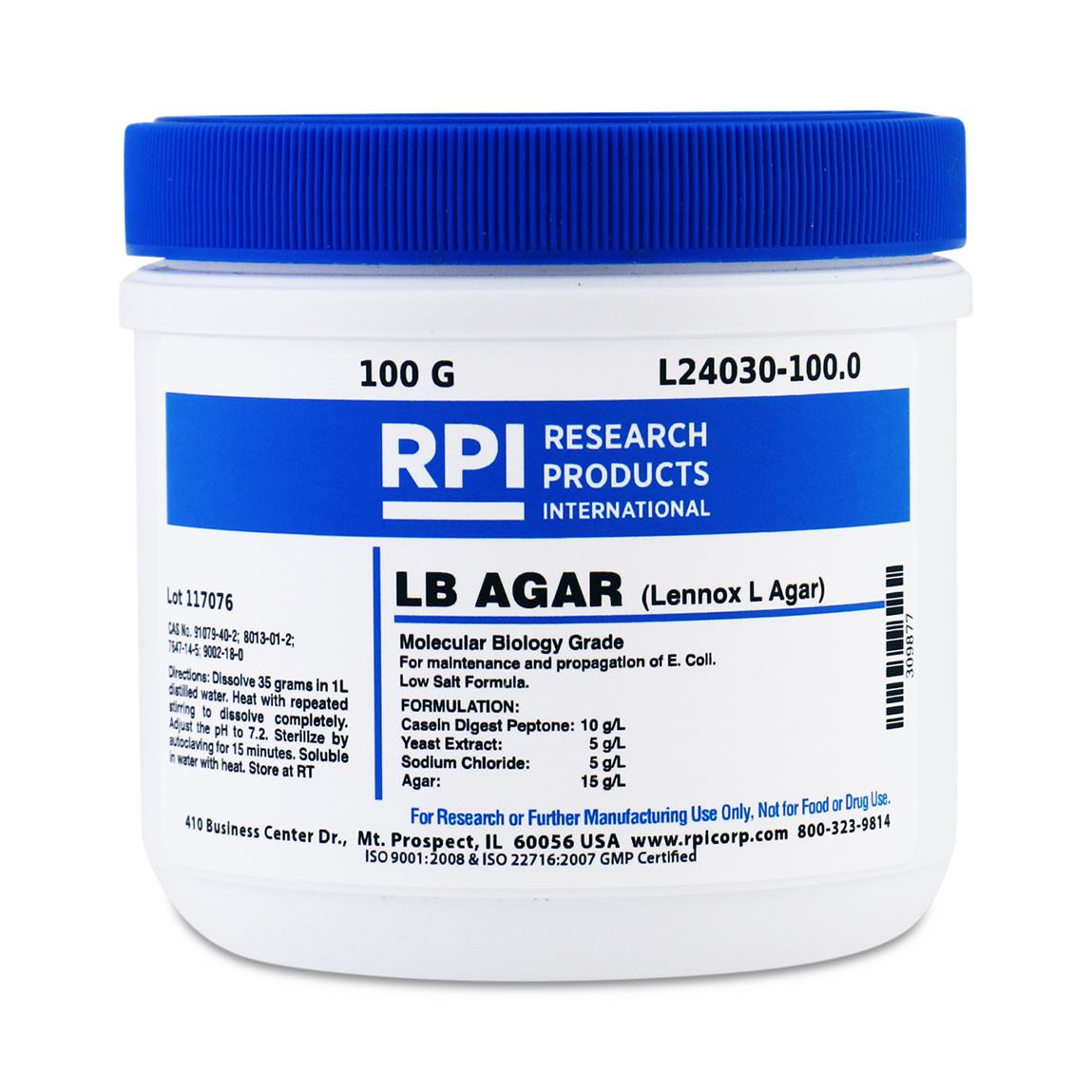 RPI (Lennox L Agar) LB Agar Low-Salt Formulas | Medline