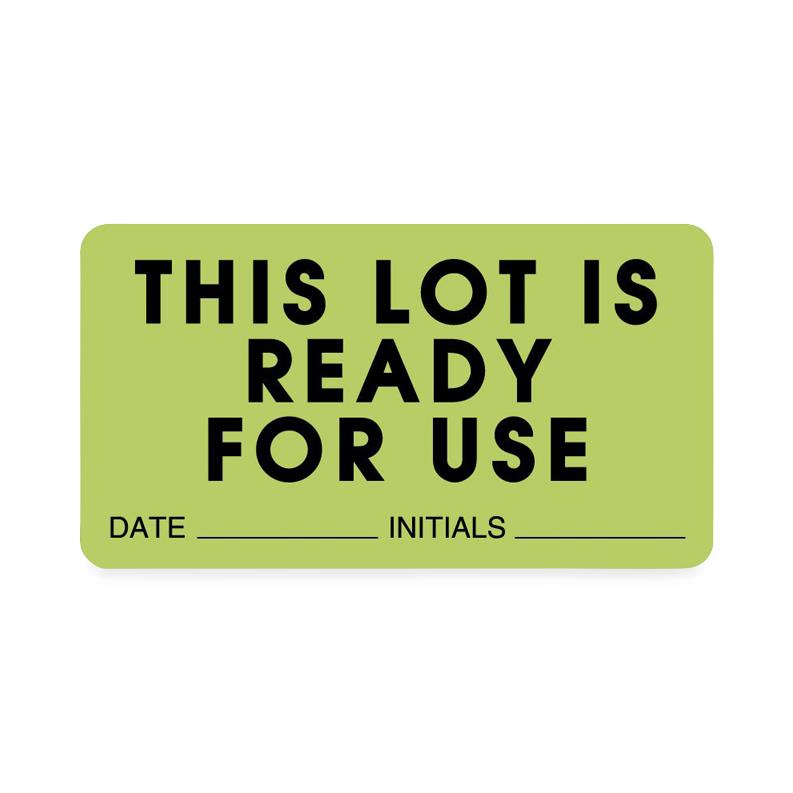 "This Lot is Ready for Use" Quality Control Labels | Medline