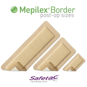 Mepilex Safetac Self-Adherent Post-Op Foam Border Dressings | Medline ...