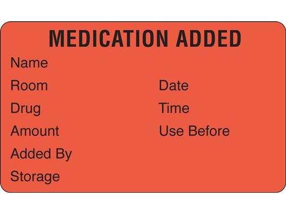 "Medication Added" Identification Labels | Medline