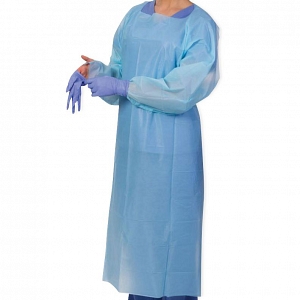 Disposable Open-Back PE Lightweight Cover Gowns with Thumb Loops | Medline Industries, Inc.