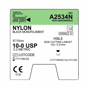 Side Cutting Lancet Black Nylon Mono Sutures | Medline Industries, Inc.