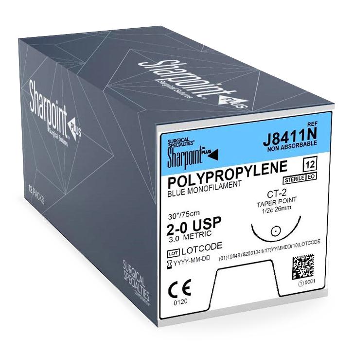 Blue Monofilament Polypropylene Sutures | Medline