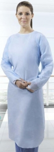 Open-Back Film Laminate Isolation Gowns with Thumb Loops | Medline ...