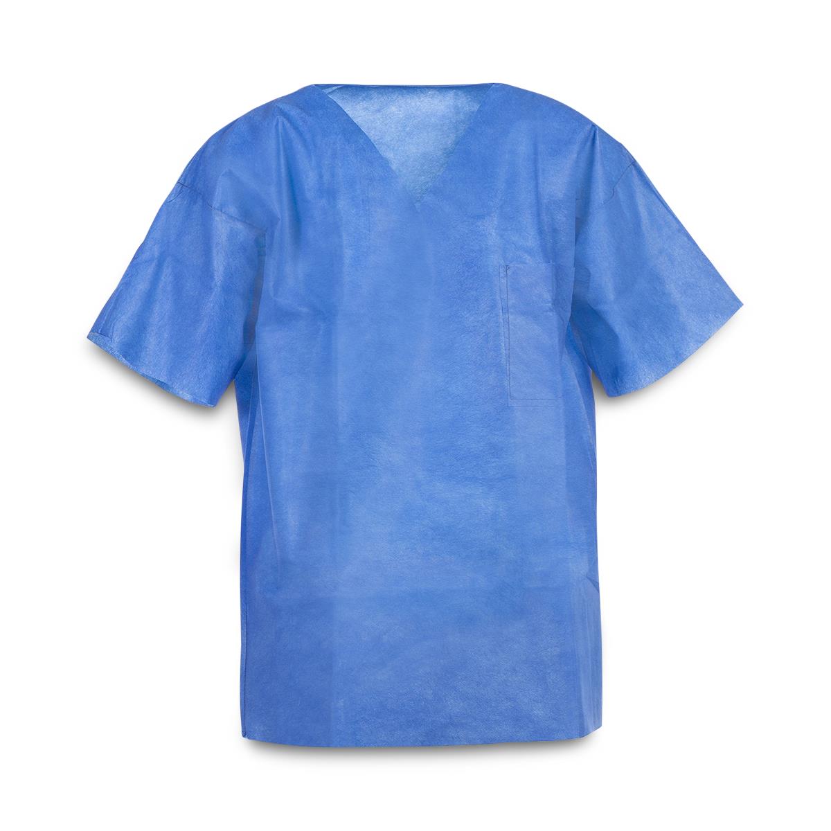 Disposable Protective Medium Blue Scrub Shirts | Medline