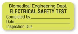 Biomed Department Electrical Safety Test Labels | Medline Industries, Inc.