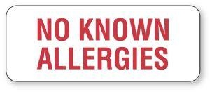 "No Known Allergies" Allergy Alert Labels | Medline Industries, Inc.