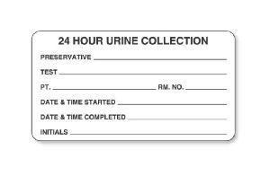 "24 Hour Urine Collection" Labels | Medline