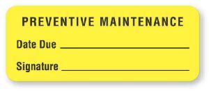 "Preventative Maintenance" Labels | Medline