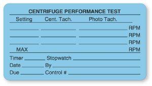 "Centrifuge Performance Test" Calibration Labels | Medline