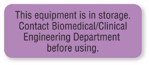 Biomedical Equipment Storage Labels | Medline
