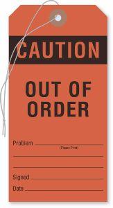 "Caution - Out of Order" Equipment Tag Labels | Medline