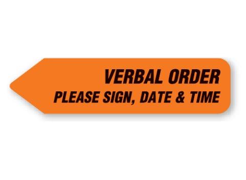 "Verbal Order Please Sign" Labels | Medline