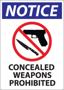 Concealed Weapons Prohibited Signs | Medline Industries, Inc.