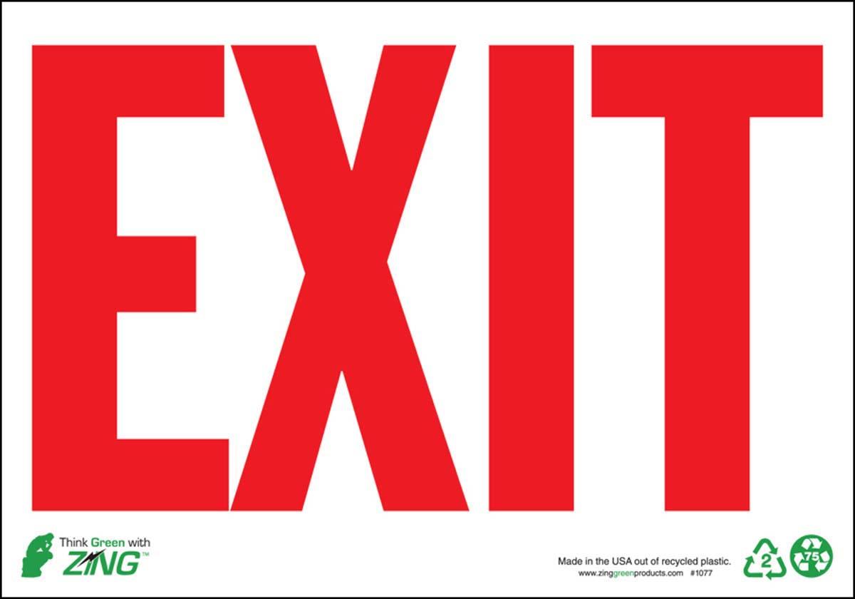 Red on White Exit Signs | Medline