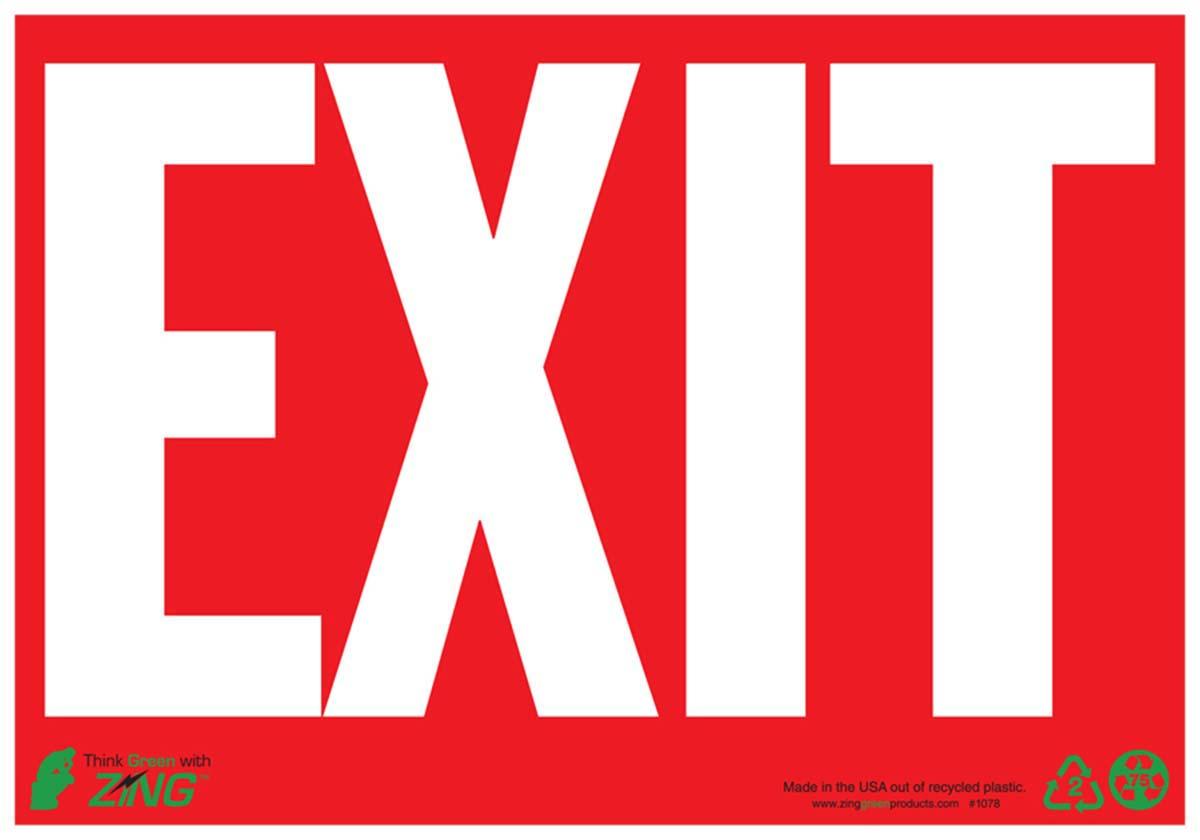 White on Red Exit Signs | Medline