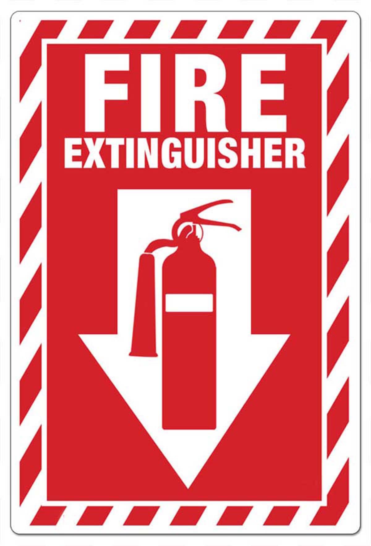 Fire Extinguisher Down Arrow with Graphic Signs | Medline