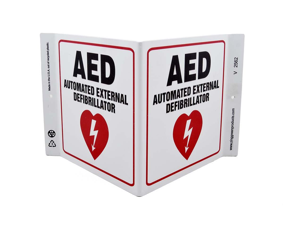 AED V and L Projecting Signs | Medline