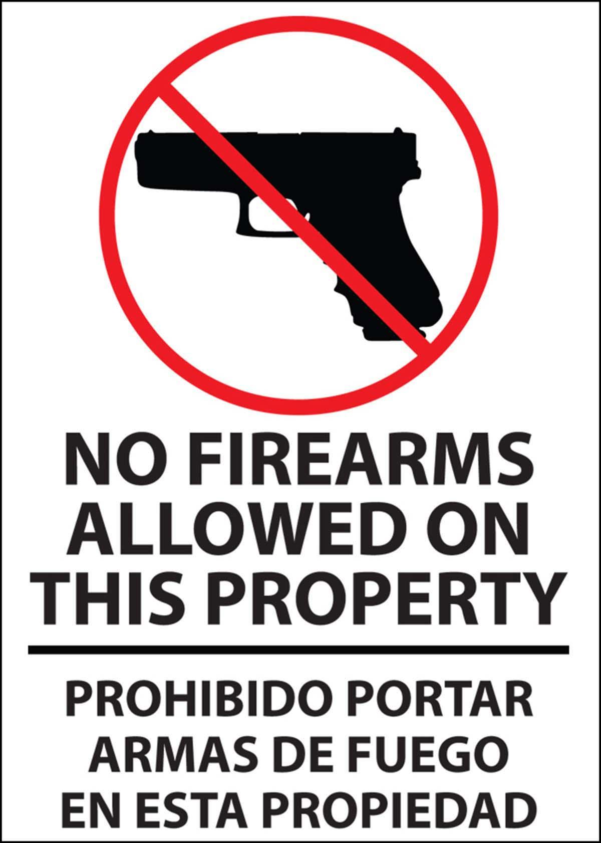 No Firearms Allowed Bilingual Decals | Medline