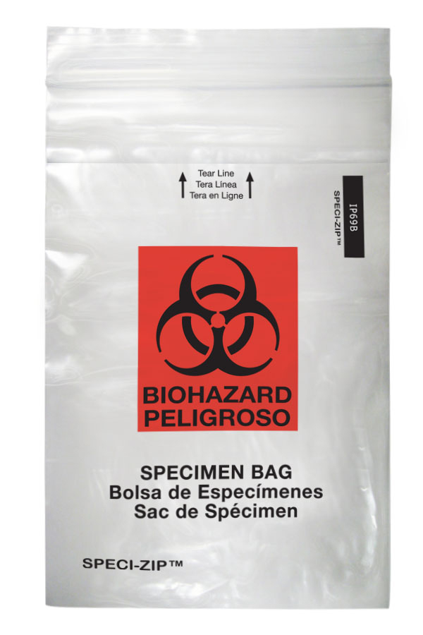 Speci-Zip Reclosable Colored Biohazard Bags | Medline