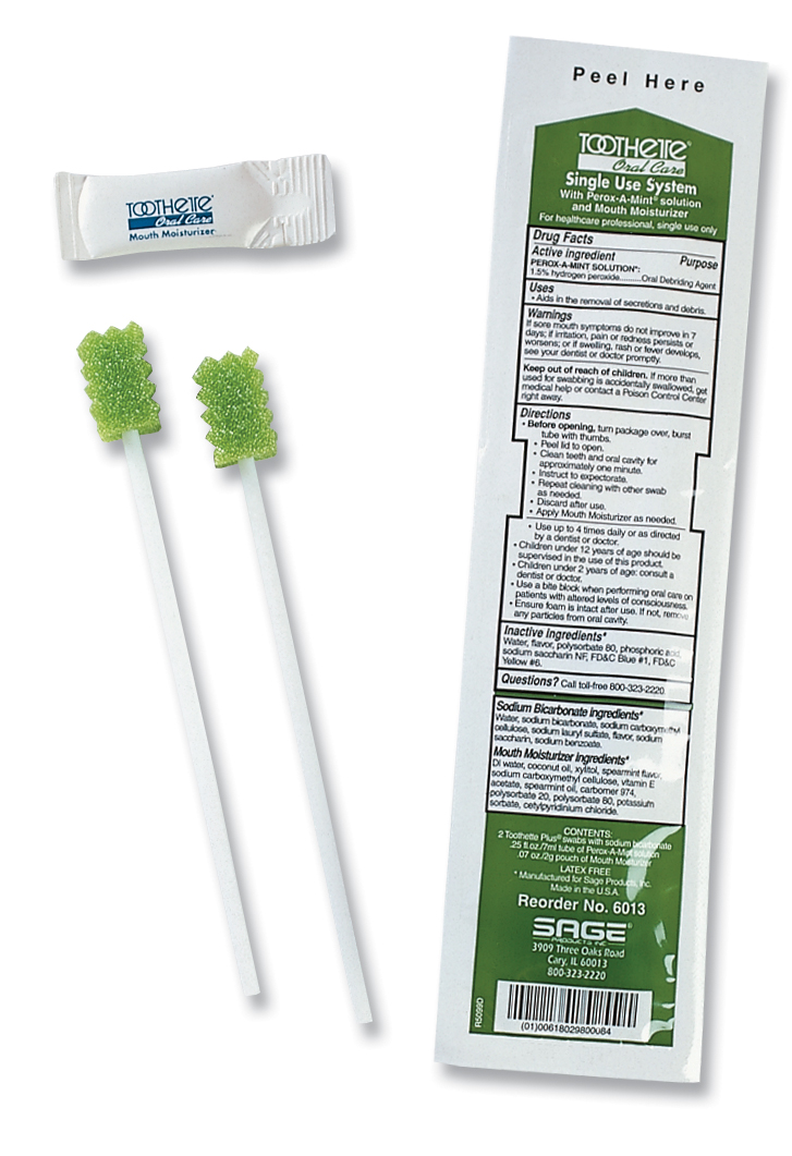 Sage Single-Use Mouth Care Systems with Toothette Swab, Perox-A-Mint ...