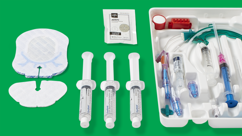 Changing a central line dressing: Standardize your products